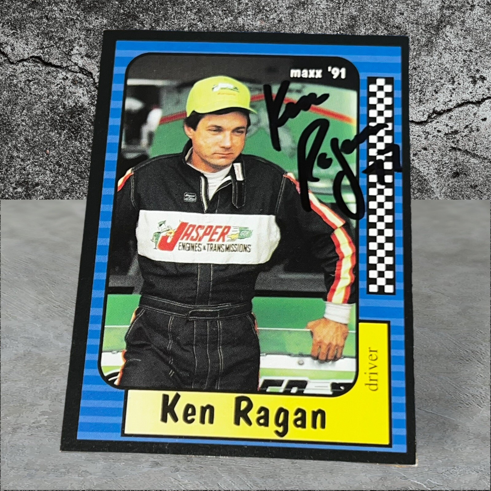 Ken Ragan JASPER 1991 MAXX #58 VINTAGE NASCAR WINSTON CUP autographed ...