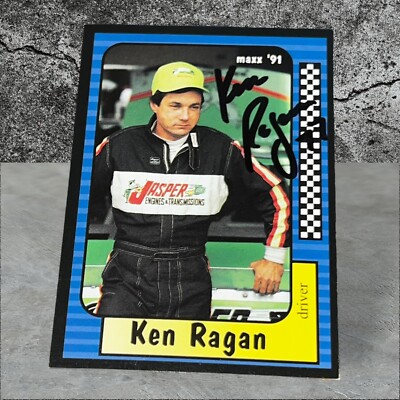 Ken Ragan JASPER 1991 MAXX #58 VINTAGE NASCAR WINSTON CUP autographed ...