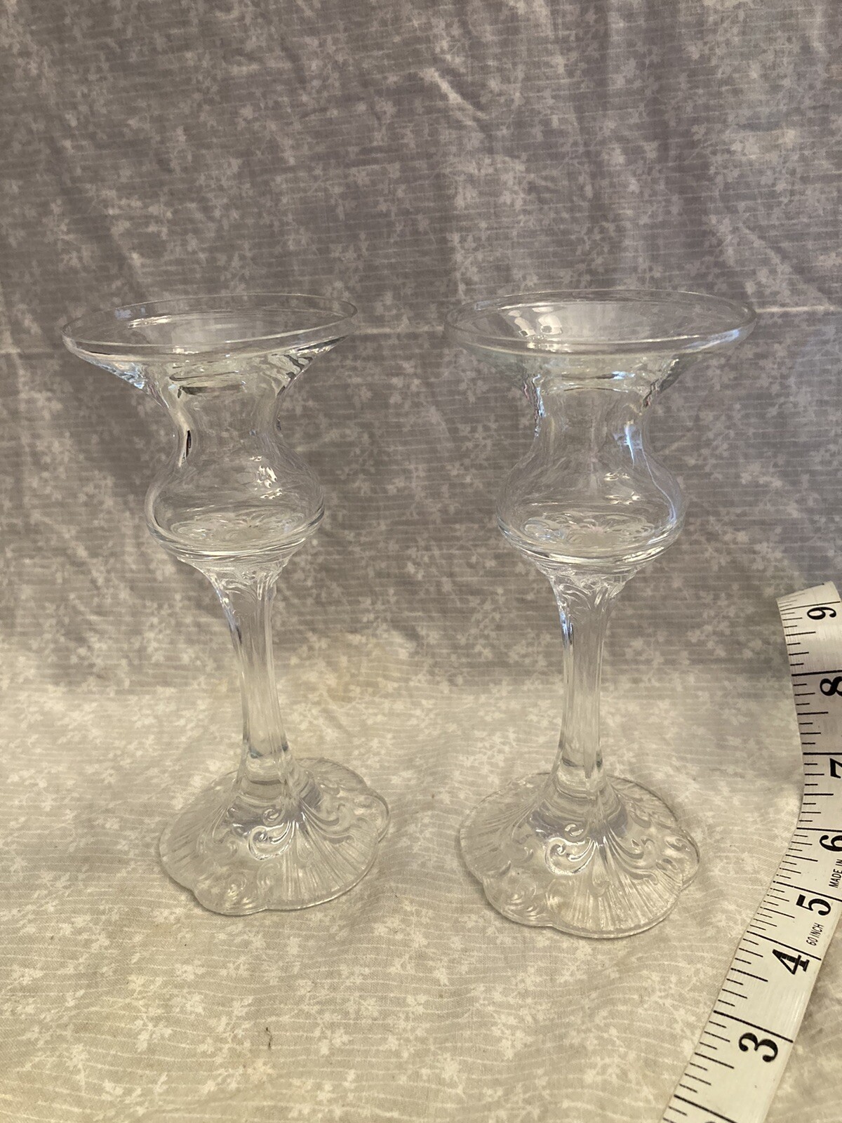 pair of Rosenthal Crystal candlesticks. Candle holder. Classic Rose ...
