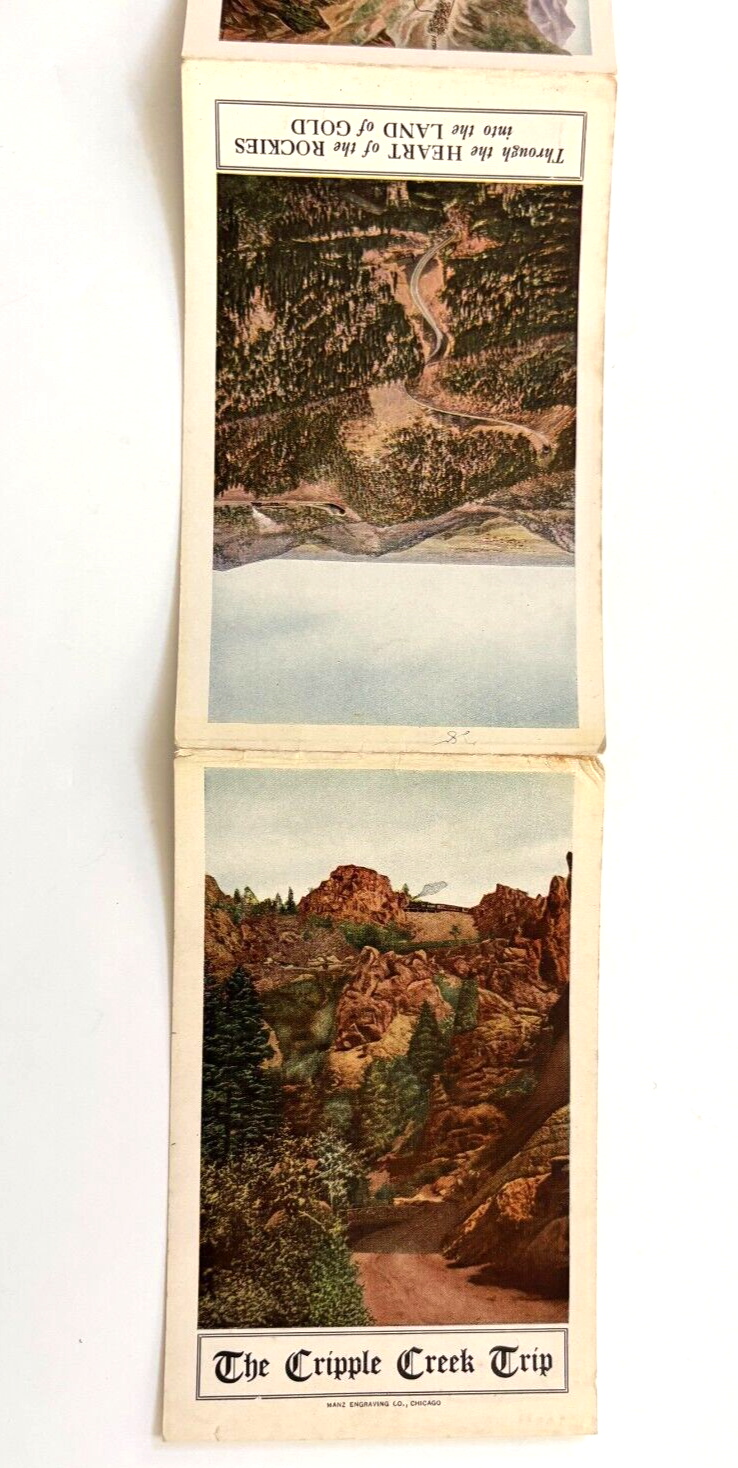 Beautiful Little Vintage Pull-Out Travel Pamphlet "The Cripple Creek ...