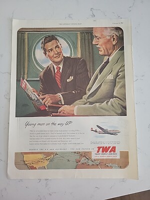 1953 TWA Trans World Airlines airplane You G Man On Way Up vintage ad ...