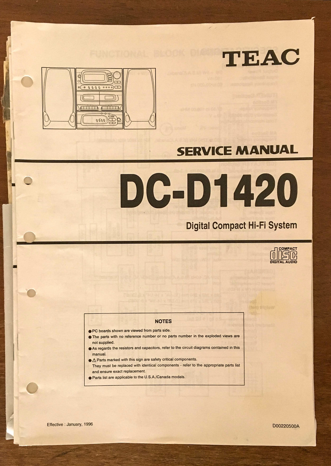 Teac DC-D1420 Hi-Fi System Service Manual *Original* | eBay