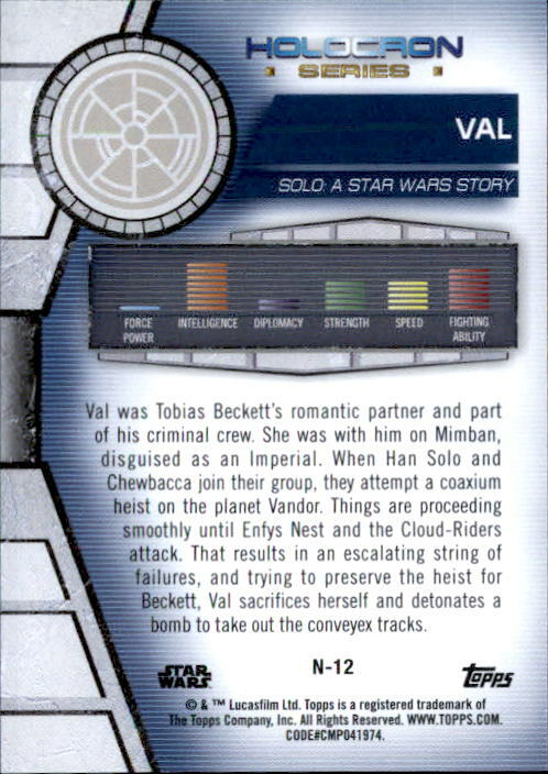 Val 2020 Topps Star Wars Holocron Green Parallel Card #N-12 | eBay