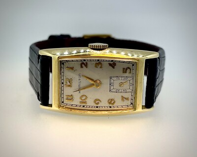 Vintage 14K Yellow Gold Hamilton Off-White Dial Mechanical Winding ...
