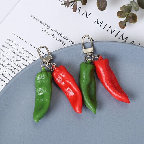 Red and green pepper keychain pendant vegetable carry-on bag pendant ...
