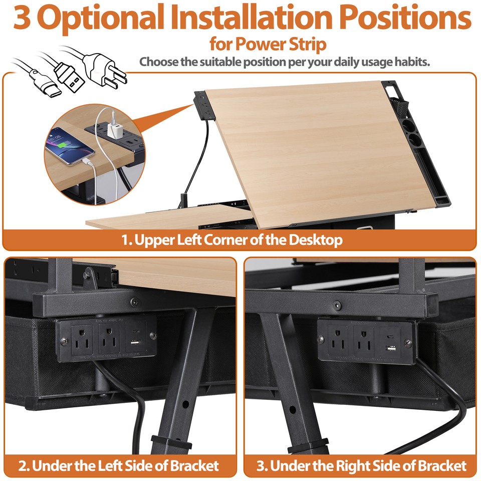 Adjustable Drafting Table Drawing Desk Craft Workstation w/Stool ...
