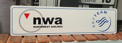 nwa Northwest Airlines vintage metal sign 6" x 24" | eBay