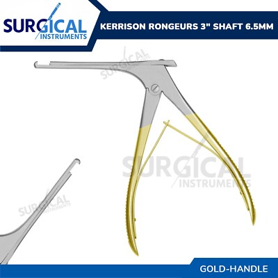 Kerrison Rongeurs 3" Shaft 6.5 mm ENT Plastic Surgery Handle Gold ...