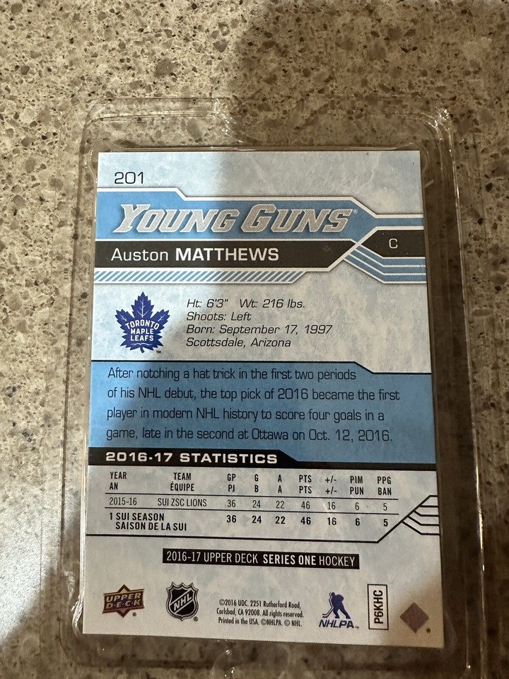 Austin Mathews 2016-17 Young Guns RC Sealed | eBay