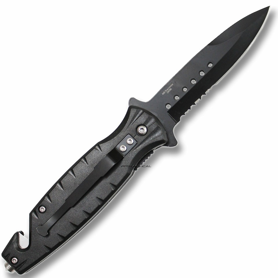Pacific Sol Stainless Steel Ultimate Survival Spring Assisted Knife ...