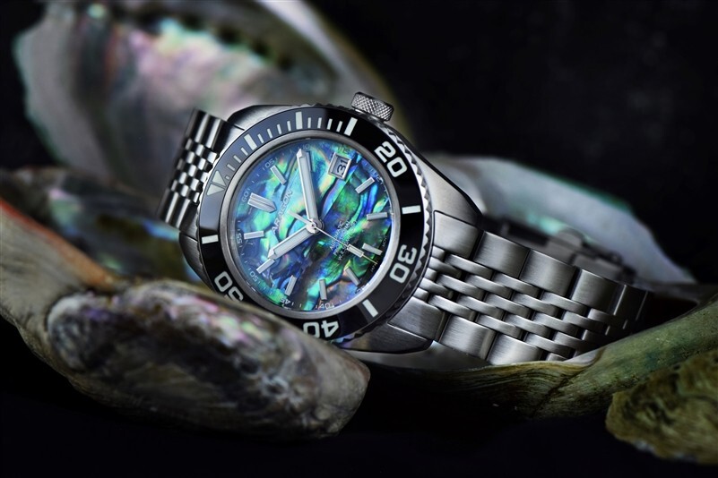 NEW beautiful unique ARAGON EVO NH35 44MM Stainless Steel ABALONE dial ...