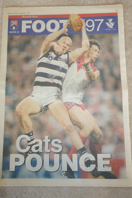 FOOTY'97 - ROUND 22 HERALD SUN FOOTBALL LIFT-OUT - CATS POUNCE | eBay ...