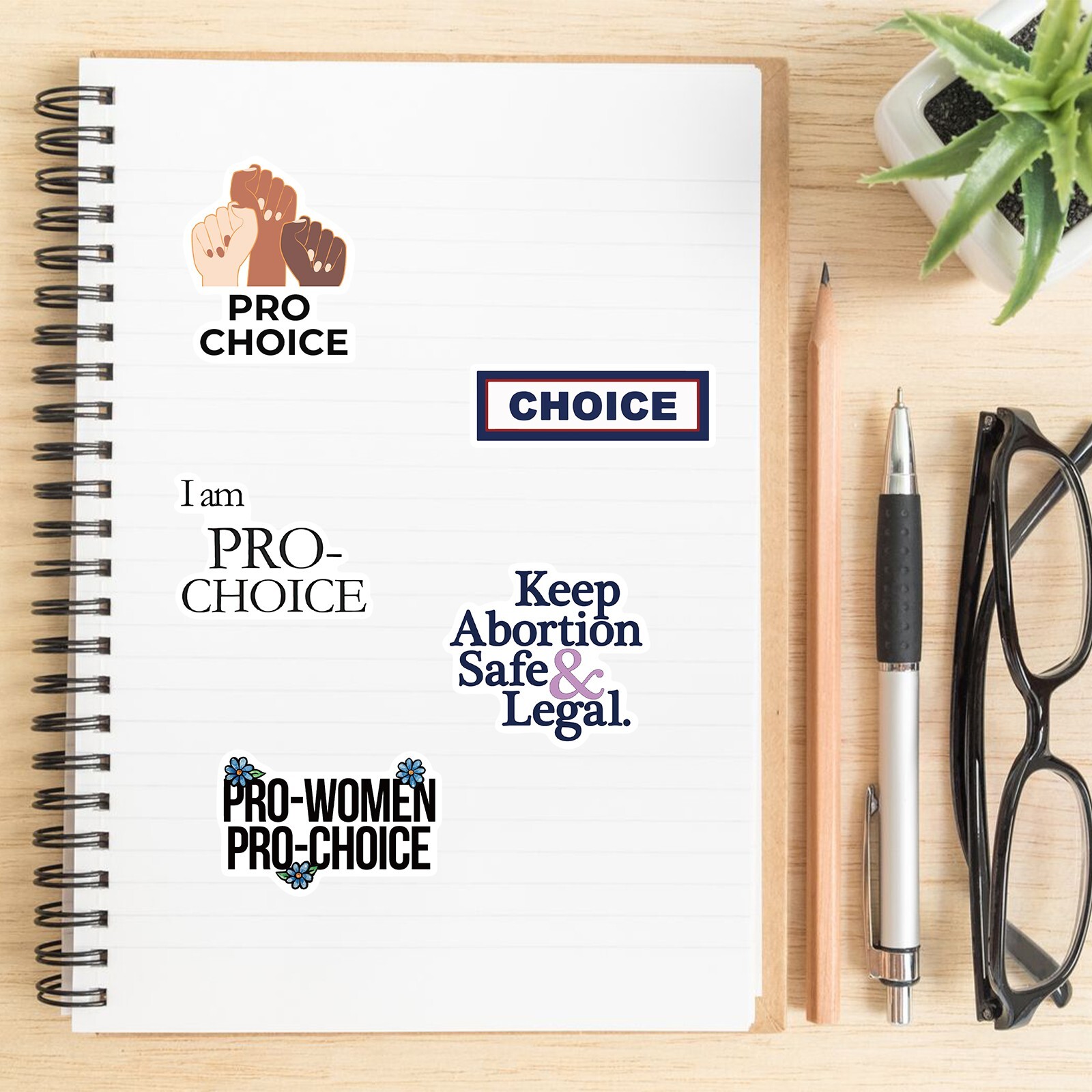 50pcs PRO CHOICE LOGOS Stickers SUPPORT ABORTION Vinyl Waterproof ...