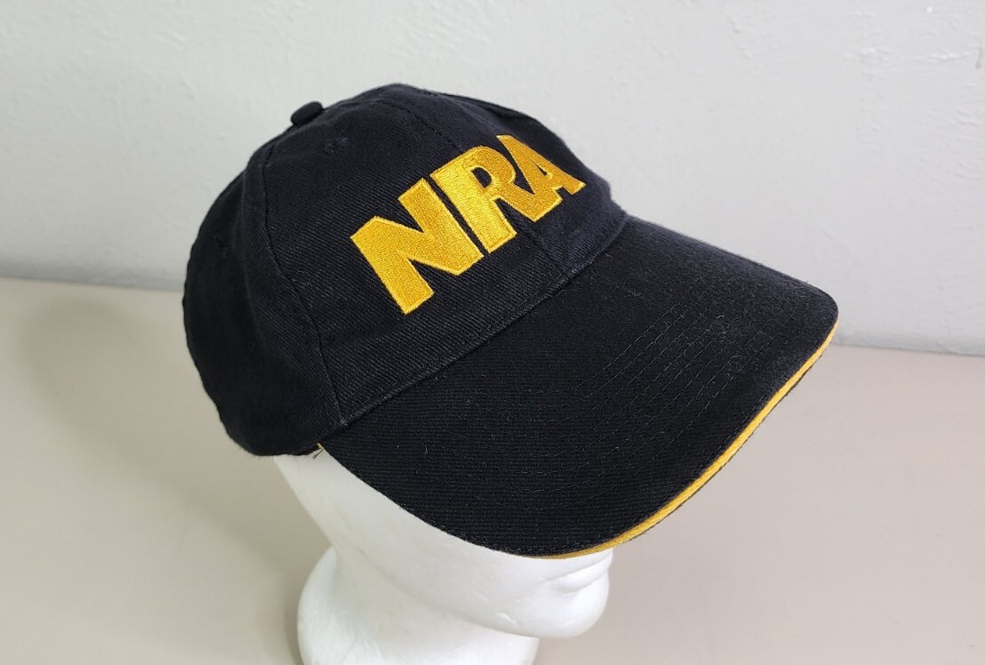 NRA Hat Ball Cap Black Yellow Adjustable National Rifle Assoc American ...
