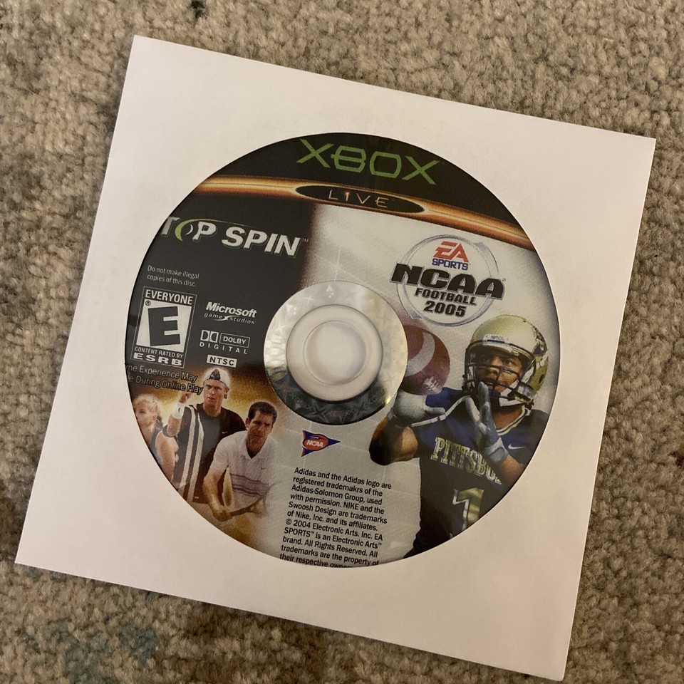 🔥 NCAA Football 2005/Top Spin Combo (OG Xbox) Mint Disc Only! See ...