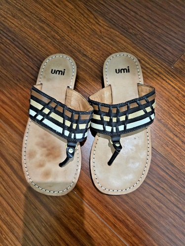 UMI Girls Brown Leather Sandals Shoes Size 1.5 Excellent Used Condition ...