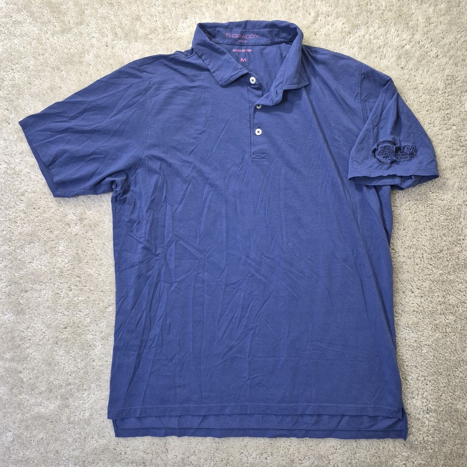 B Draddy Golf Polo Shirt Men M Blue PGA Waste Management Open Preppy ...