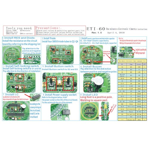 60 Seconds DIY Electronic Timer Soldering Practice Board Kit for ...