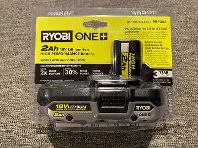 Ryobi One 2 Ah 18v Lithium Ion Battery - PBP003 33287195107 | eBay