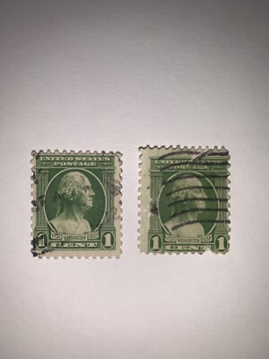 VERY RARE 1 Cent George Washington Green Stamp (Looking Right) | eBay