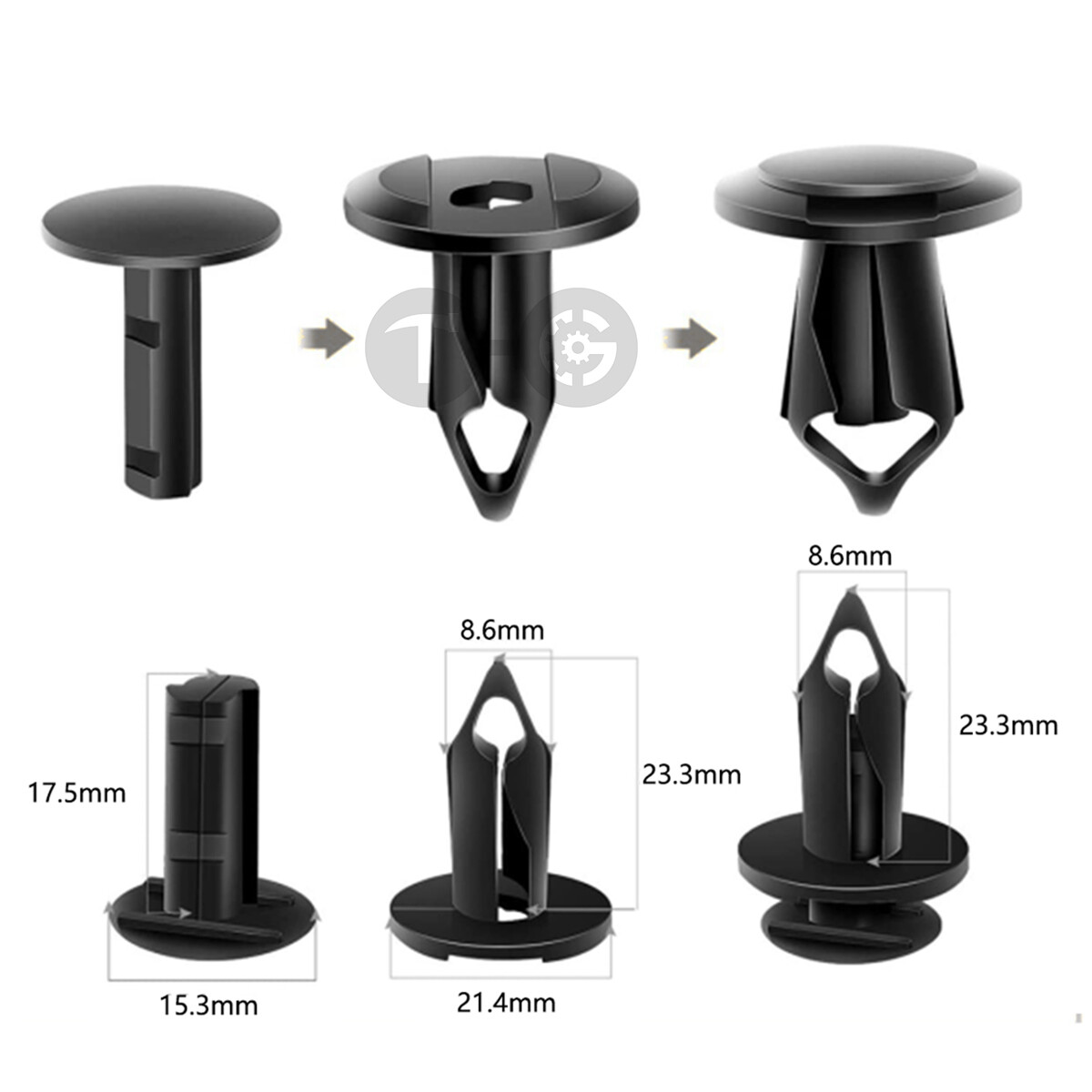 50pcs Fender Bumper Clips Retainer Rivet 90653-HC4-900 for Honda ...