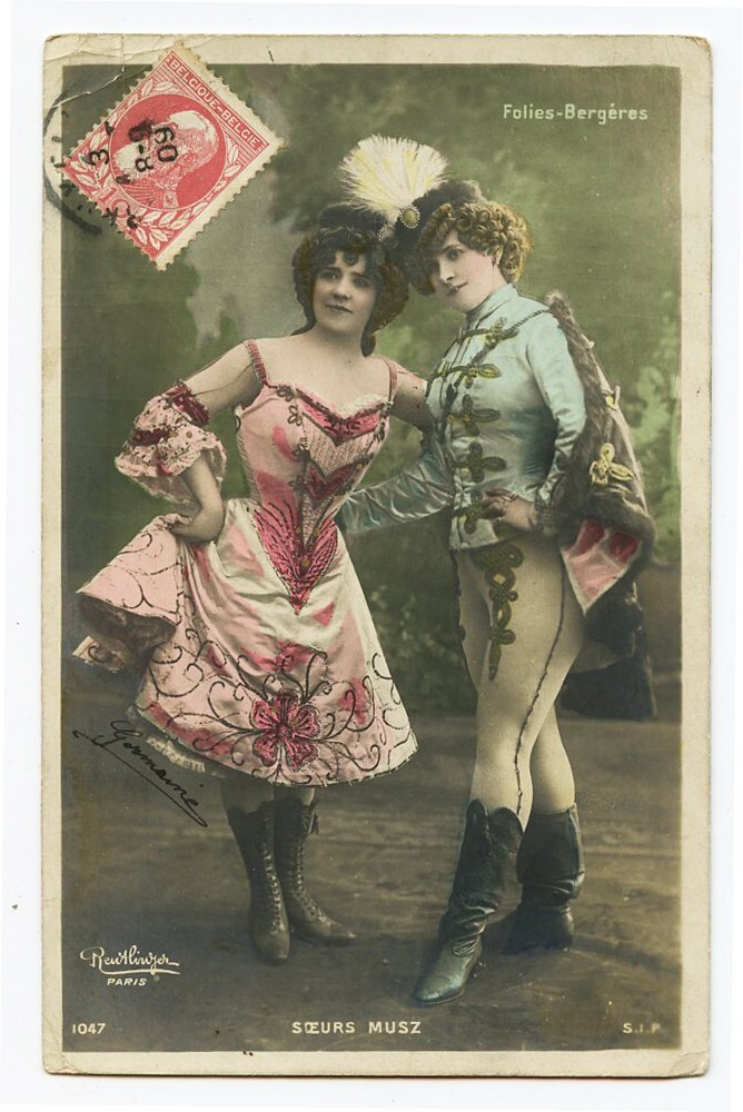 c 1907 French Risque Caberet PRETTY DANCER Folies Bergeres photo ...