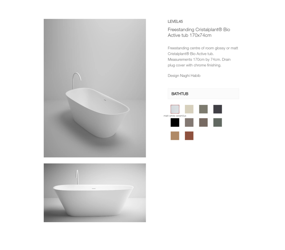 Falper LEVEL 45 Freestanding Bathtub Tub White Ceramilux New in Box! | eBay
