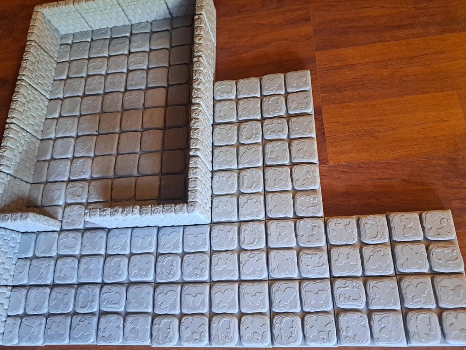 DnD Terrain: Modular Dungeon Tile Set, 42 Magnetic Pre-Assembled Tiles ...