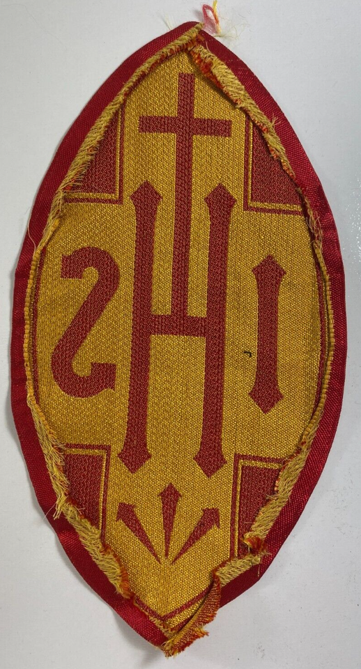 Vintage IHS Cross Red Yellow Oval 9.25 in Emblems Liturgical for ...