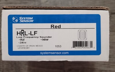 Low Frequency Horn, 12/24 Volt, Red, System Sensor HRL-LF 783863054631 ...