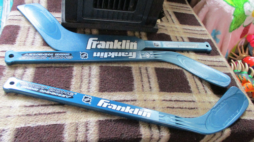 FRANKLIN SHOT ZONE NHL Lot - 2 Knee Hockey Floor Mini Sticks & 1 MIni ...