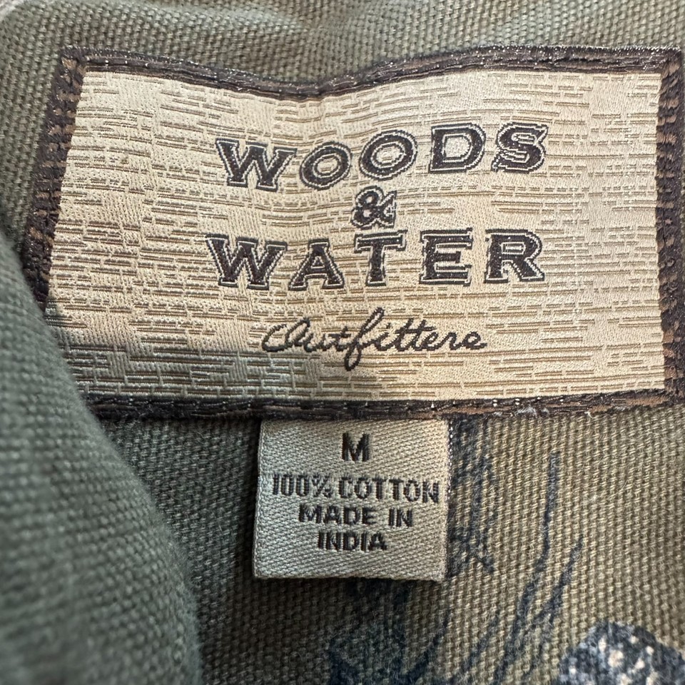 Woods & Water Outfitters Green Bird Print Men's Button Down Size Medium ...