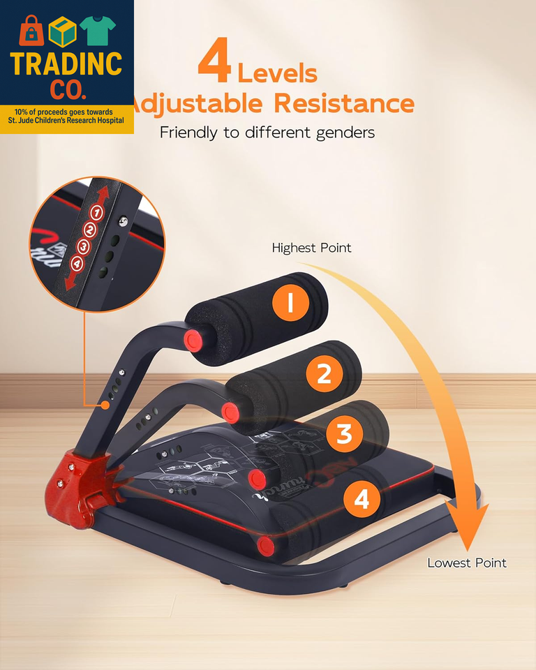 Ab Machine, Core & Sit up Exercise Equipment for Home Gym, Ab Workout ...