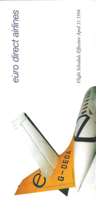 Euro Direct Airlines system timetable 4/11/94 [1091] Buy 4+ save 25% | eBay