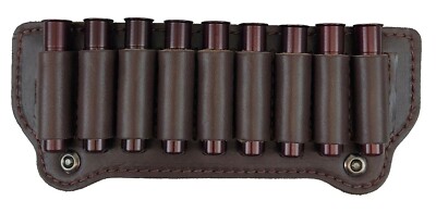 Real Leather SHOTGUN SHELL AMMO BELT SLIDE POUCH Fits 410 Gauge Shells ...
