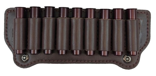 Real Leather SHOTGUN SHELL AMMO BELT SLIDE POUCH Fits 410 Gauge Shells ...