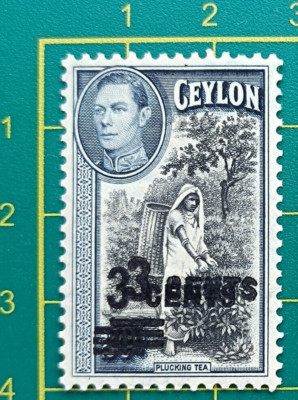 Ceylon Stamp 1940, A50, 3c on 20c,ERROR Double surcharge,Rare | eBay