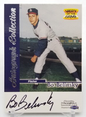 1999 Fleer Sports Illustrated BO BELINSKY Greats of the Game Auto ...