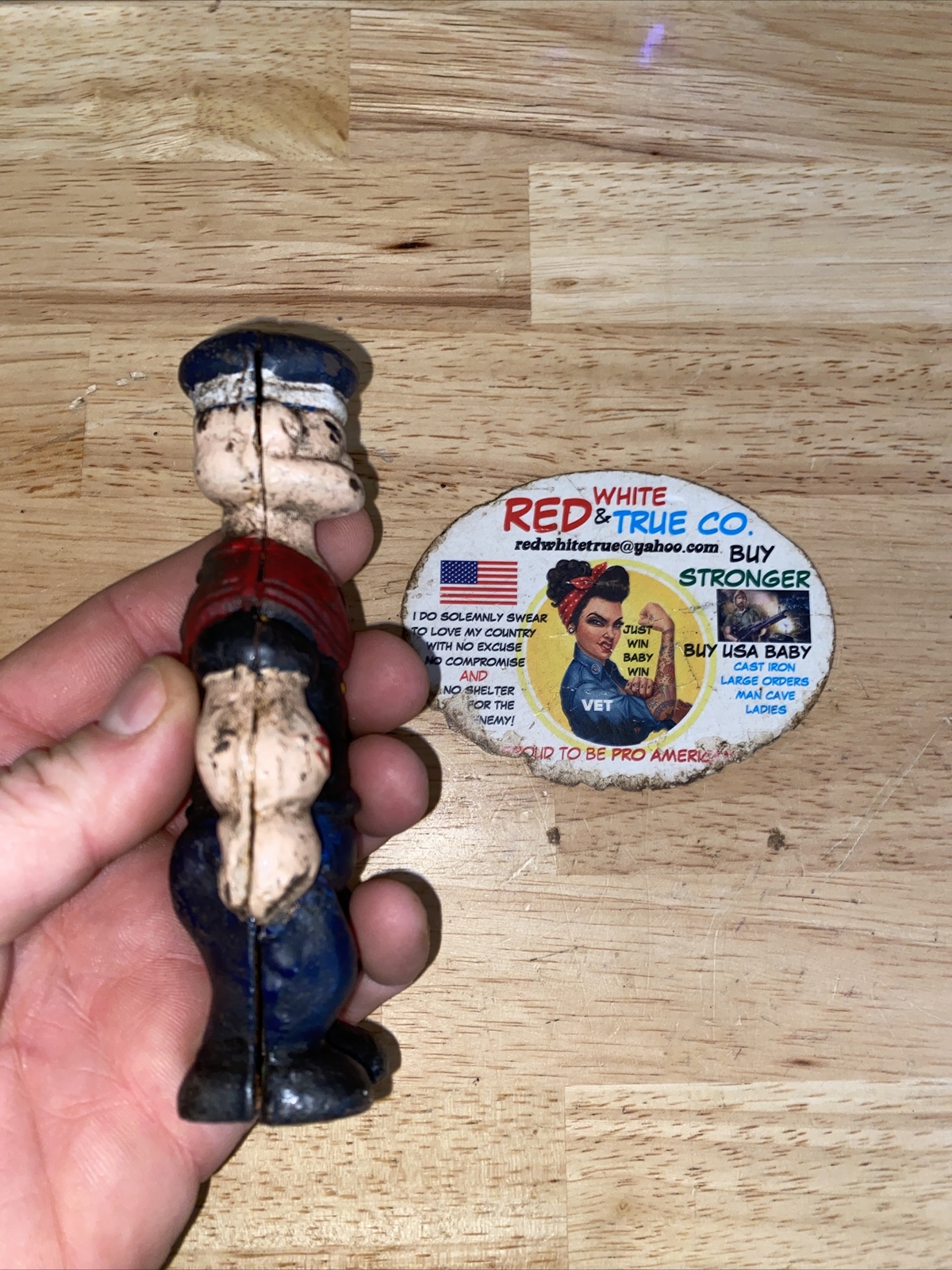 Popeye Sailor Man Piggy Bank Navy Collector Naval Submarine Patina ...