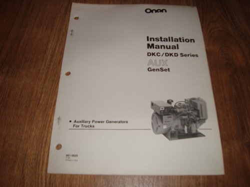 Onan Installation Manual DKC DKD Series AUX GenSet 981-0625 7-91 | eBay