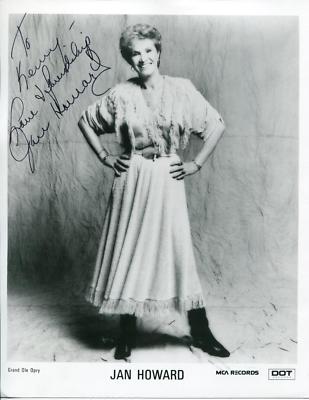 JAN HOWARD AUTOGRAPH COUNTRY MUSIC SINGER GRAND OLE OPRY SIGNED PHOTO ...