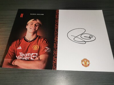 Rasmus Hojlund Unsigned Manchester united autograph card | eBay