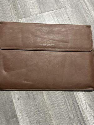 MoKo Brown Leather Professional Padfolio w/Magnetic Close & Suede ...