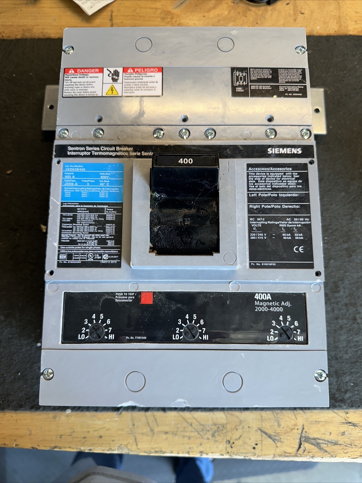 JXD63B400 Siemens ITE 3p 400a 600v Circuit Breaker NEW TAKE OUT | eBay