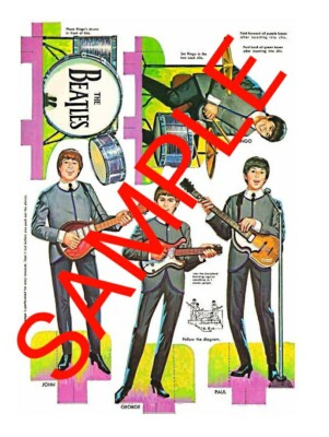 THE BEATLES Paper Doll SHEET 4 Paper Dolls, REPRODUCTION BEATLES PAPER ...