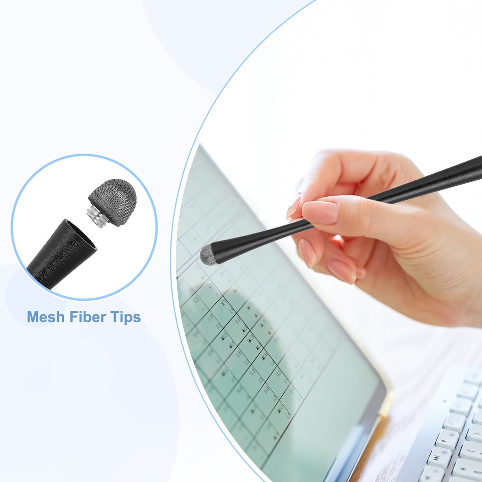 2 Pcs Slim Waist Stylus Pens, 2 in 1 Universal Capacitive Stylus, Black ...