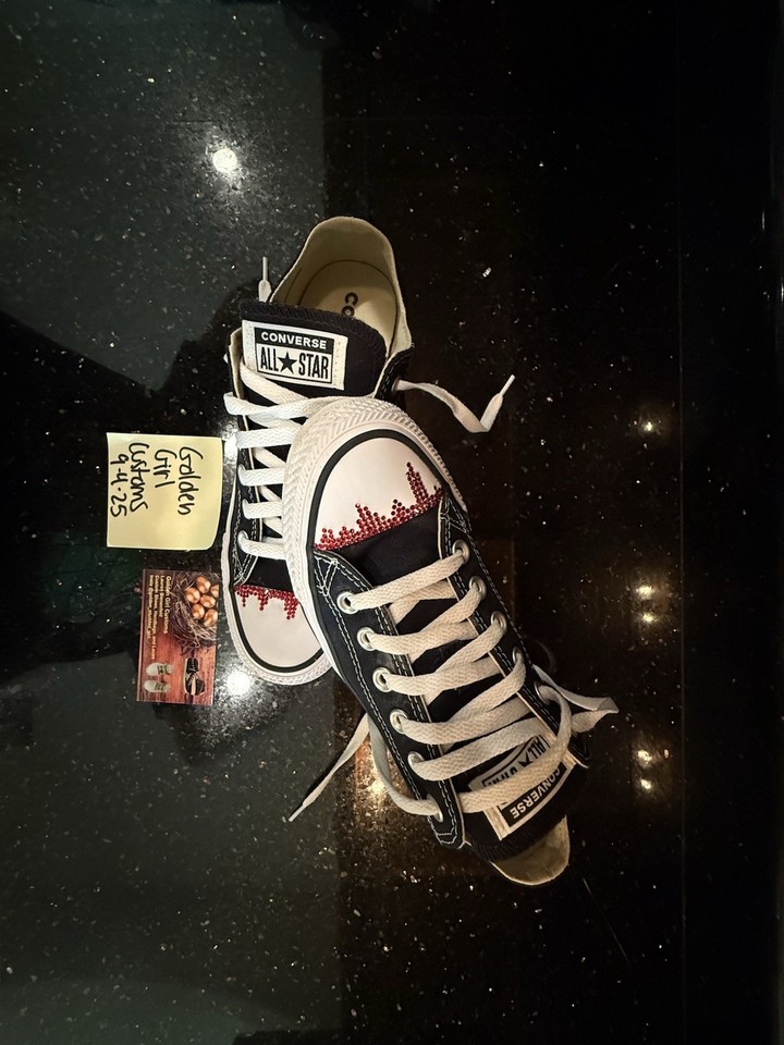 💎🩸SWAROVSKI CRYSTAL DRIPPING BLOOD CUSTOM CONVERSE🩸💎 Womens 8/mens 6 | eBay