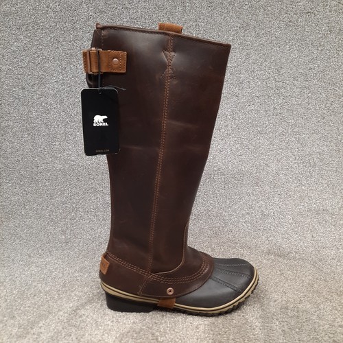 Sorel Slimpack Knee High Tall Boots Womens 9 Brown Leather NL2007-260 ...