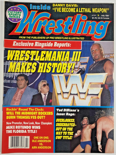 INSIDE WRESTLING 7/87 Ted DiBiase HULK HOGAN Wrestlemania 3 ANDRE THE ...