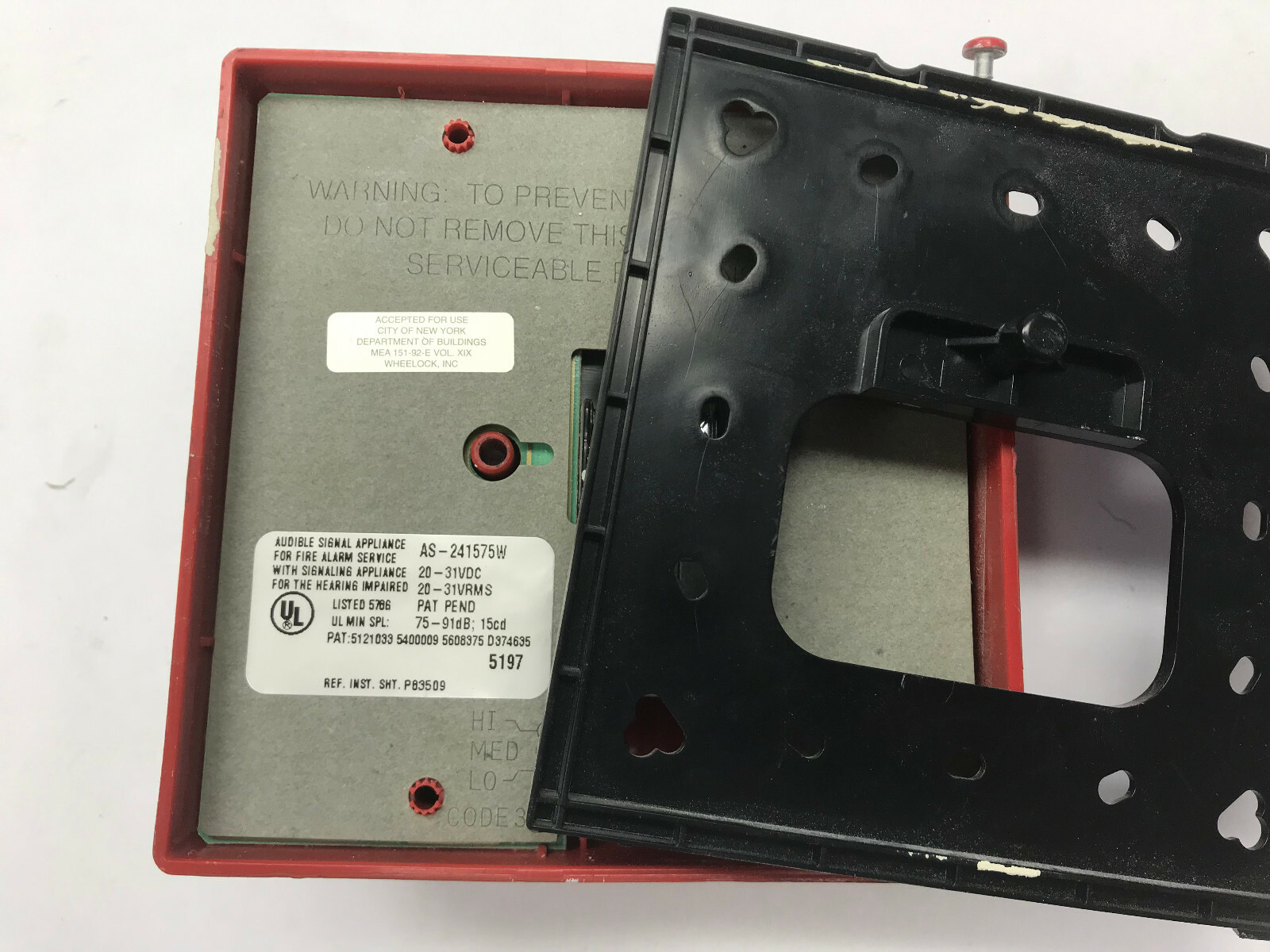 Wheelock RS-241575W AS-241575W Fire Alarm | eBay